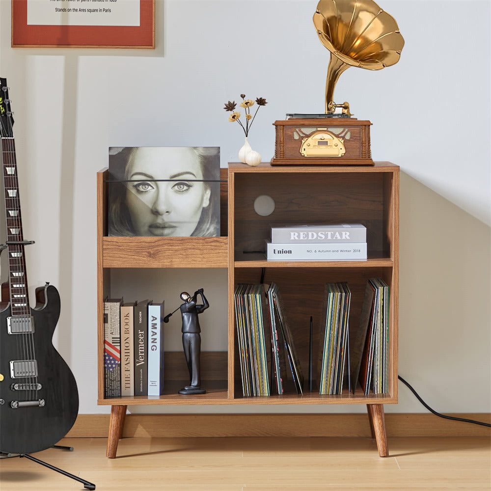 Vinyl Record Player Stand Turntable Stand with Power Outlet – GiraTree