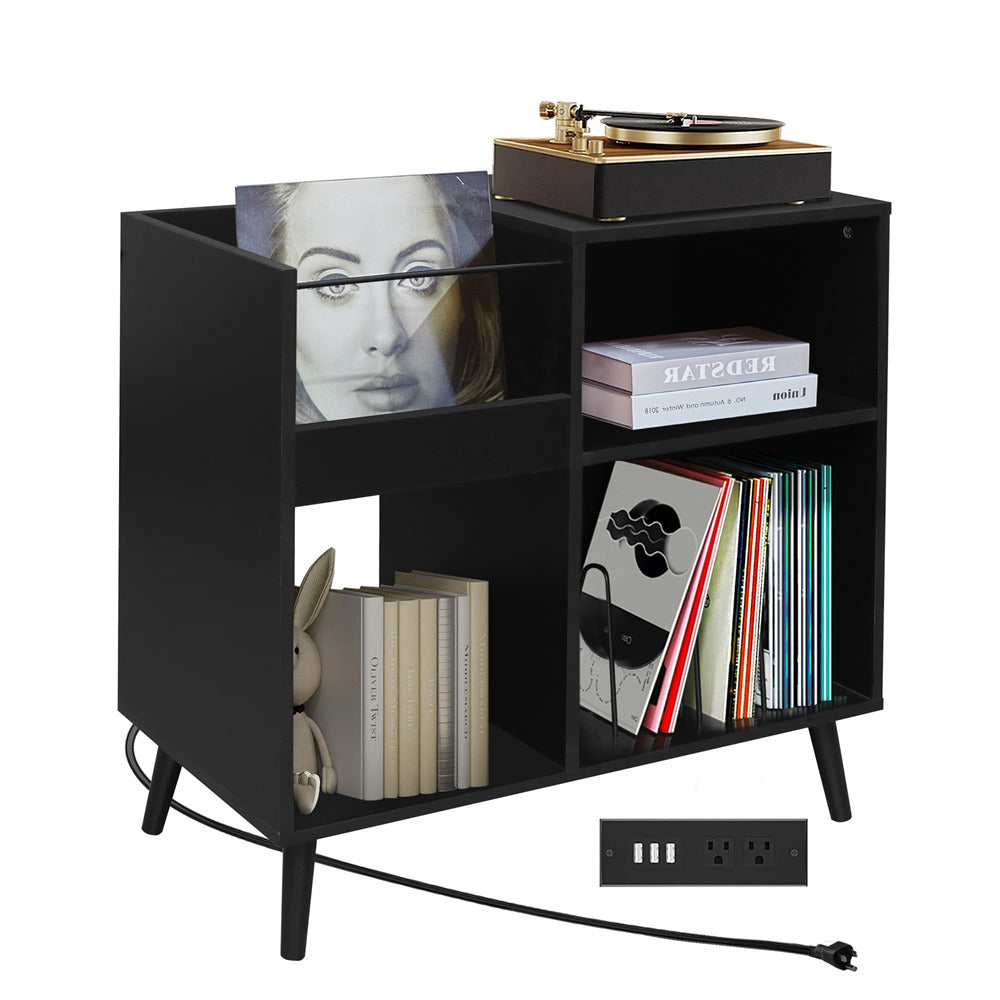 Vinyl Record Player Stand Turntable Stand with Power Outlet – GiraTree